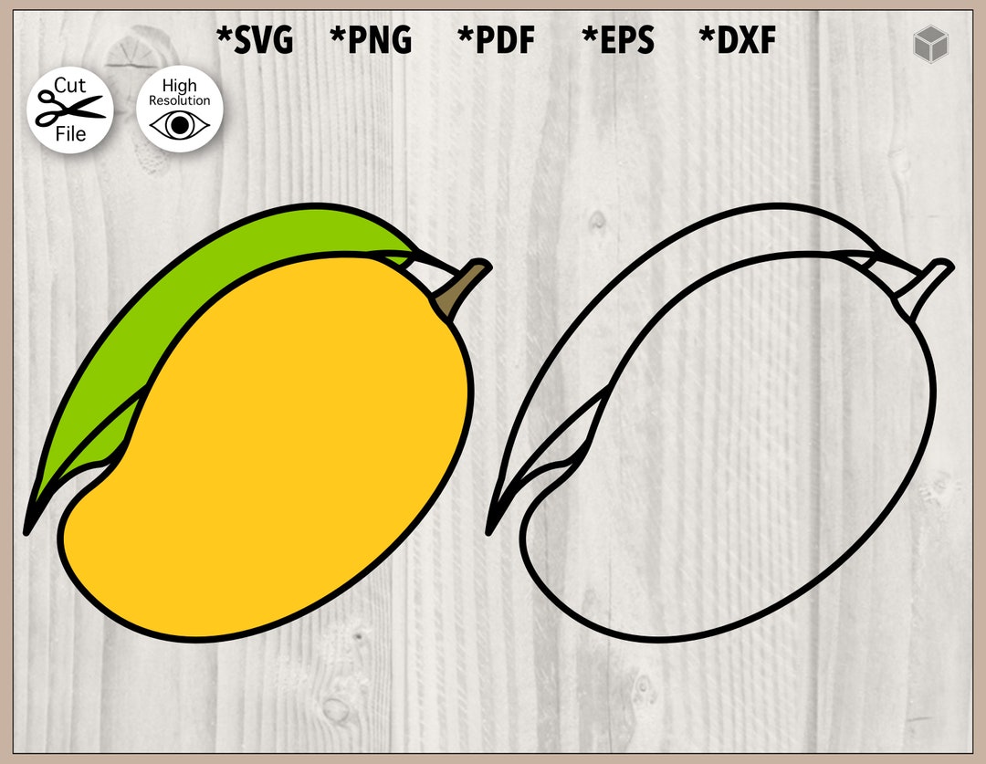Mango SVG Cut File Outline for Sublimation and Cutting Machine, Dxf ...