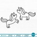 Cartoon Unicorn Duo Outline Cut File Svg, Png, Pdf, Dxf, Eps for ...