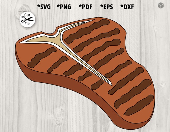 T Bone Steak Cut File Svg Png Pdf Dxf Eps for Cutting - Etsy