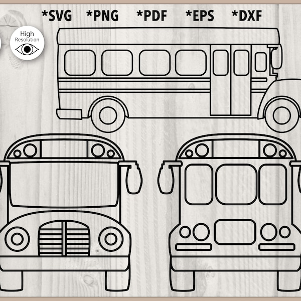 Outline School Bus Svg - Etsy