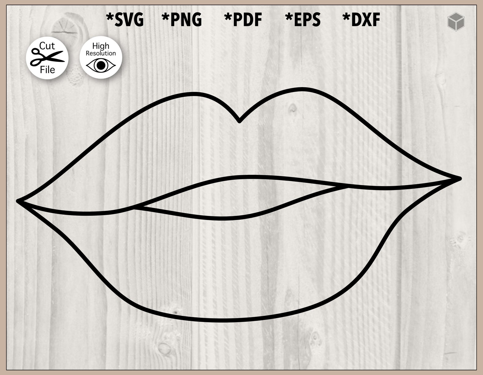 Lips Outline Svg, Png, Pdf, Dxf, Eps - Etsy