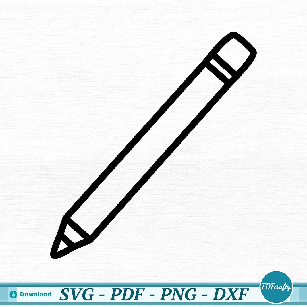 Pencil Outline SVG File, Back to School Clipart, Student DXF Craft File ...