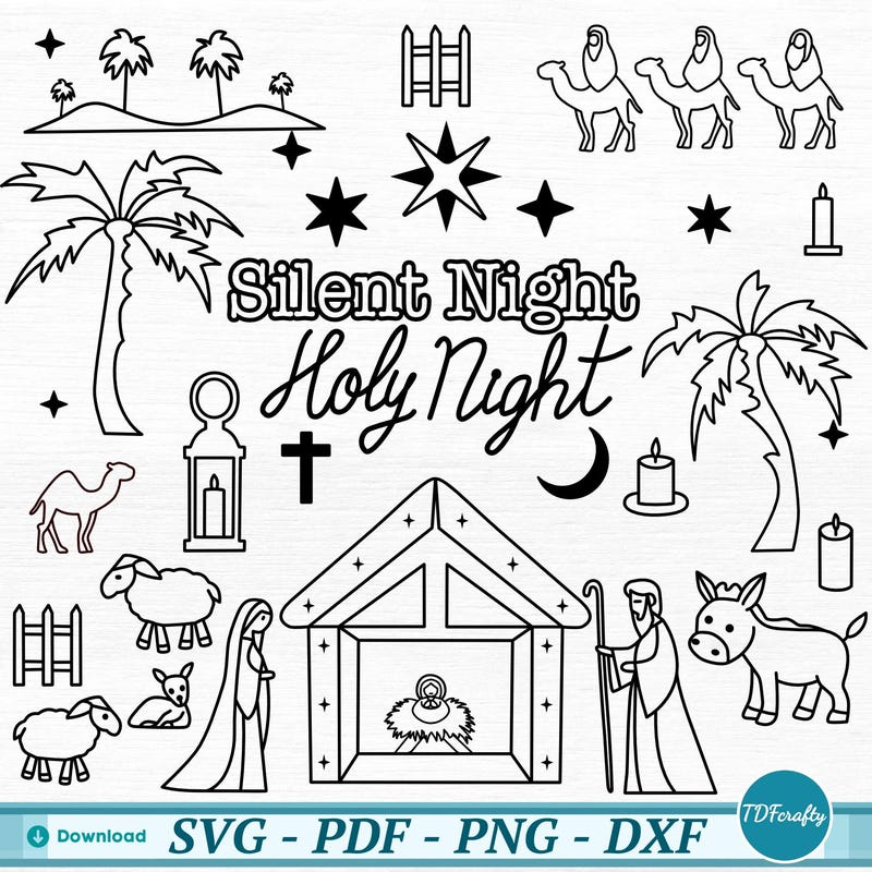 Nativity Line Art - Etsy