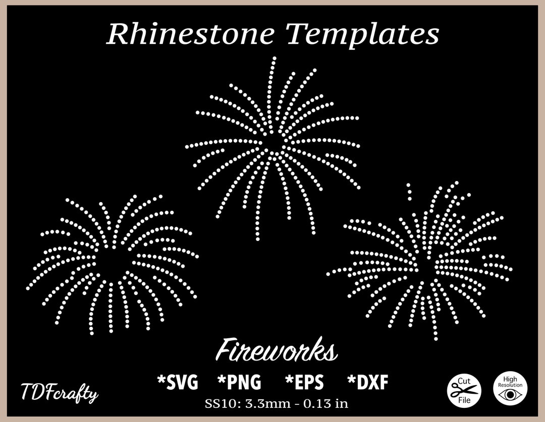Fireworks Rhinestone Template SS10 and Bonus SS06 Digital Download Svg ...