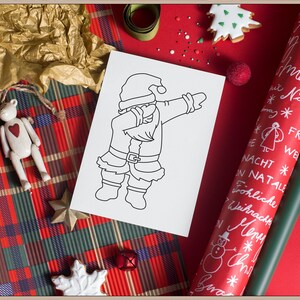 Dabbing Santa Outline Clipart Cut File for Holiday Crafts, Funny Saint ...