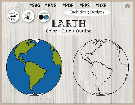 Planet Earth Outline Map