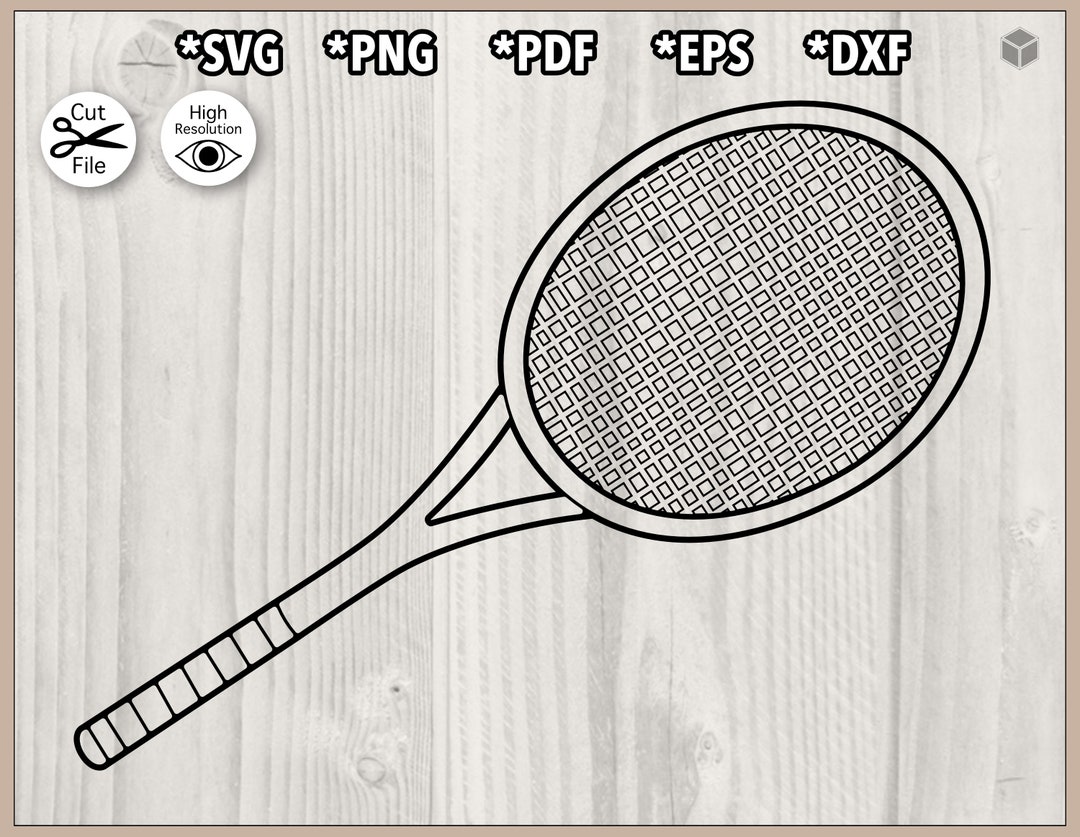 Tennis Racket Outline Svg, Png, Pdf, Dxf, Eps - Etsy