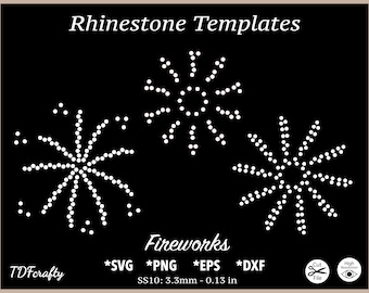 Fireworks Rhinestone Template SS10 and Bonus SS06 Digital Download Svg ...