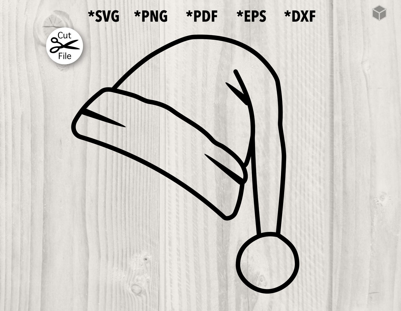 Santa Hat Outline Festive Cap Cut File Holiday Chapeau - Etsy