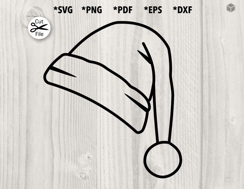 Santa Hat Outline Festive Cap Cut File Holiday Chapeau - Etsy