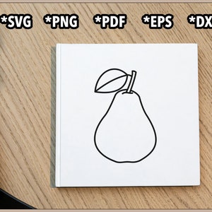 Pear SVG Cut File and Outline, Png, Pdf, Dxf, Eps for Cutting Machines ...
