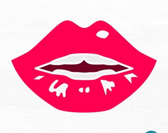 Red Lips SVG Clipart, Kiss Cut File, Mouth PNG Illustration, Valentine ...