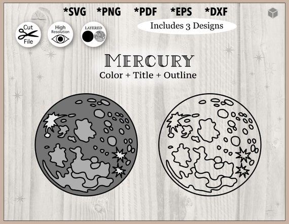 Mercury Color and Outline Set Svg Png Pdf Dxf Eps - Etsy