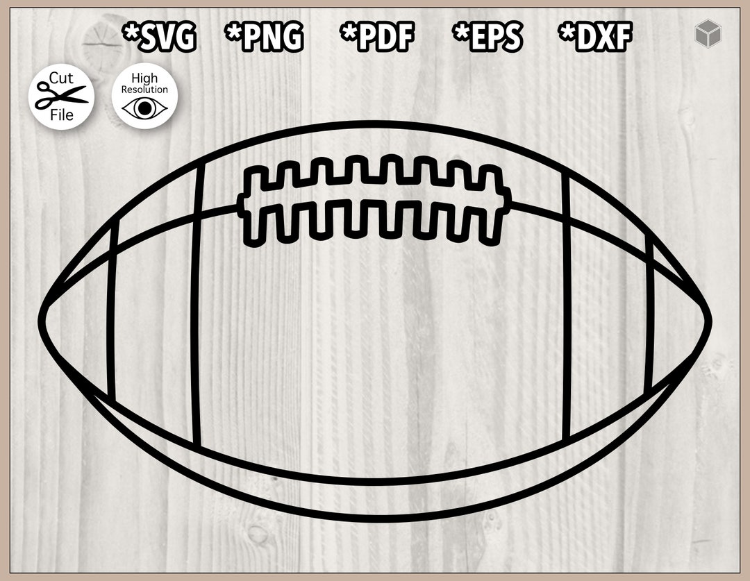 Football Ball Outline SVG Design, Touchdown Graphics Perfect for ...
