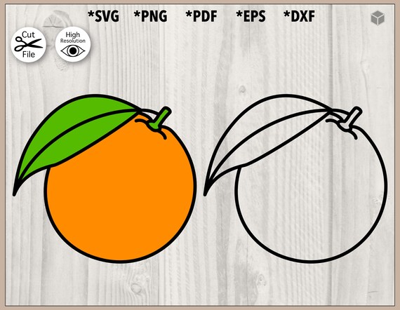 Orange Color and Outline Craft File Svg Png Pdf Dxf Eps - Etsy