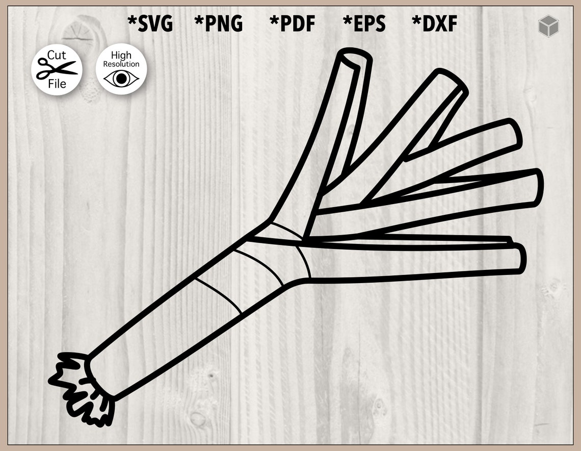 Leek Outline Svg Png Pdf Dxf Eps - Etsy