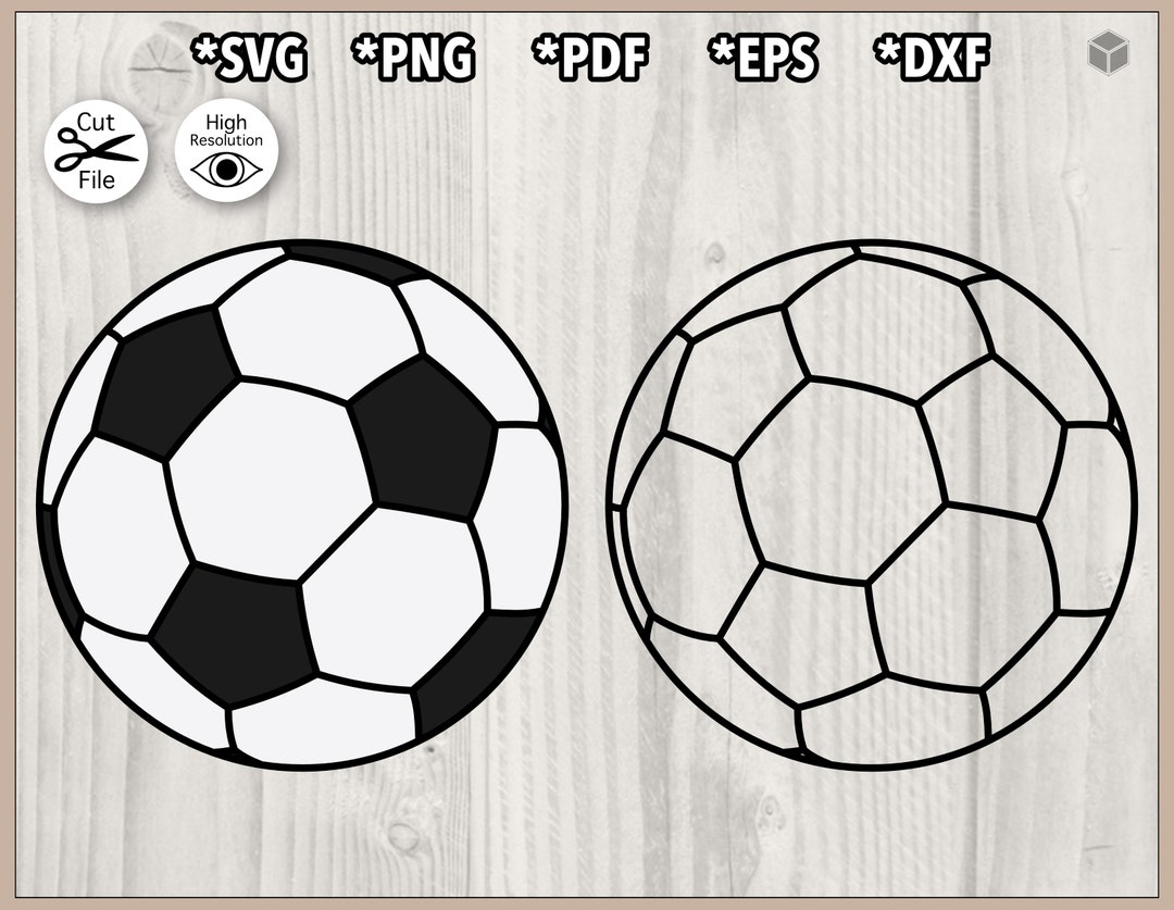 Soccer Ball Color and Outline Svg, Png, Pdf, Dxf, Eps, Graphic Design ...