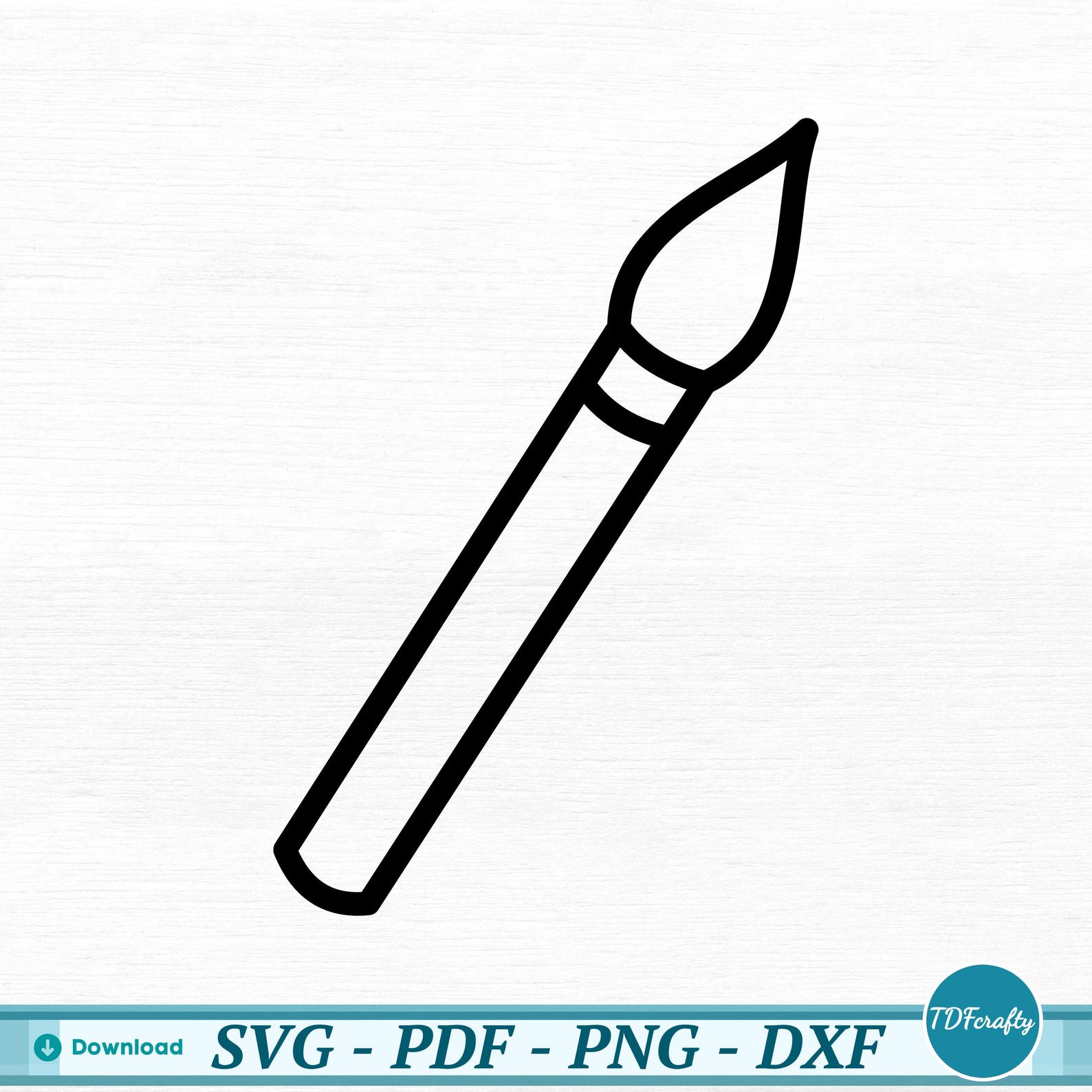 Paint Brush Outline SVG File, Back to School Clipart, Student DXF Craft ...