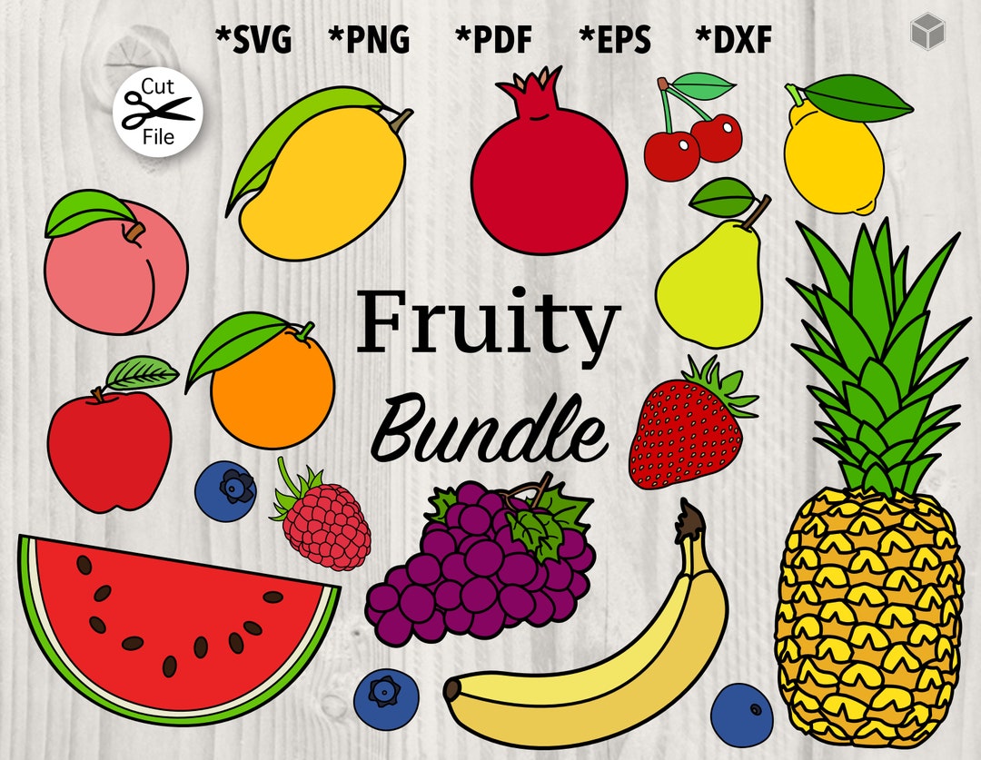 Fruits Layered by Color SVG Bundle, Berry Clipart Set of Designs ...