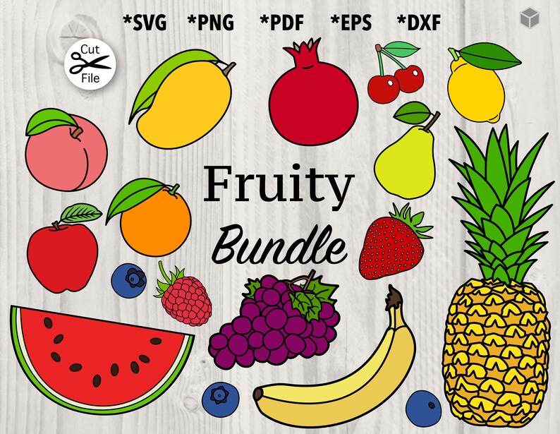 Fruits Layered by Color SVG Bundle Berry Clipart Set of - Etsy