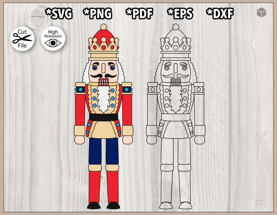 Nutcracker SVG Cut File and Outline, Png, Pdf, Dxf, Eps - Etsy