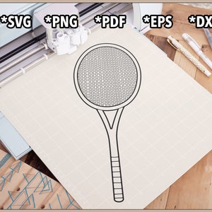 Tennis Racket Outline Svg Png Pdf Dxf Eps - Etsy