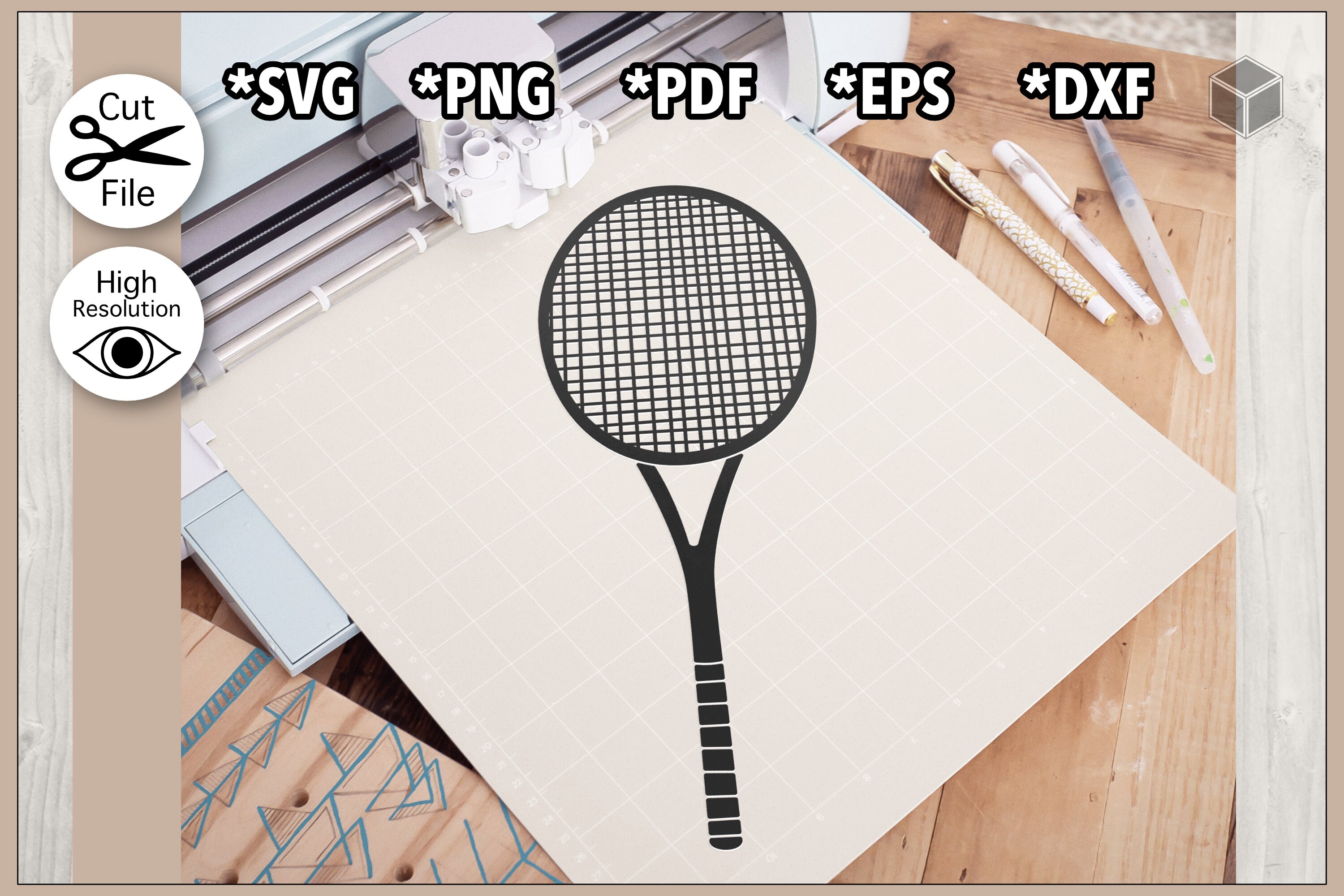 Tennis Racket Silhouette Svg, Png, Pdf, Dxf, Eps - Etsy Australia