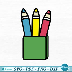 Box of Crayons SVG File, Back to School Clipart, Student DXF Craft File ...