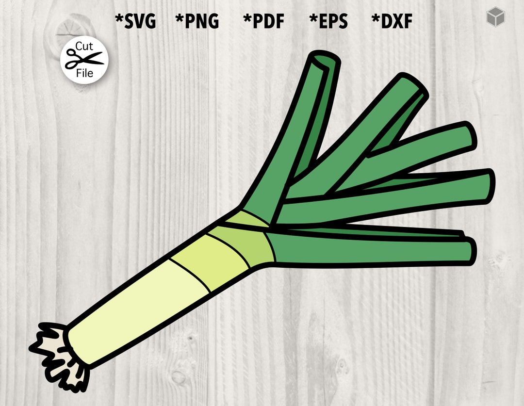 Leek Cut File Svg, Png, Pdf, Dxf, Eps for Cutting Machine - Etsy