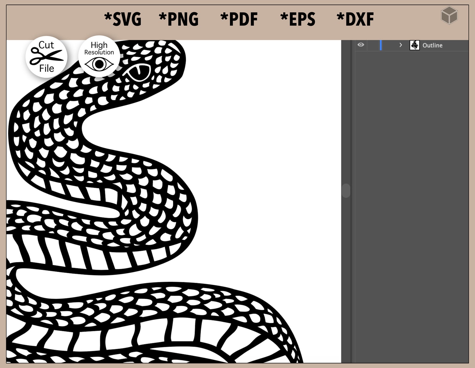 Snake Scales Outline Svg Png Pdf Dxf Eps - Etsy