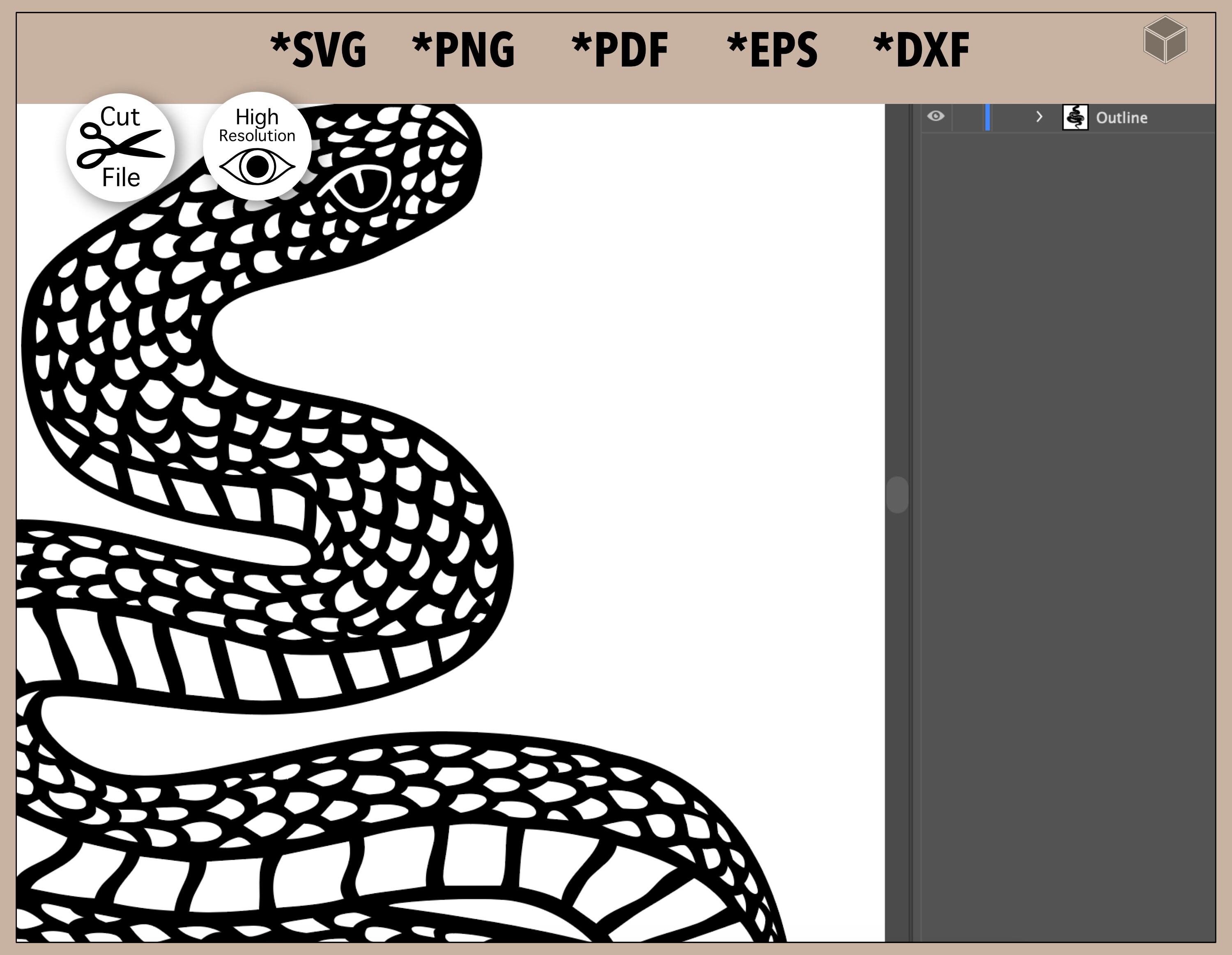 Snake Scales Outline Svg Png Pdf Dxf Eps - Etsy UK