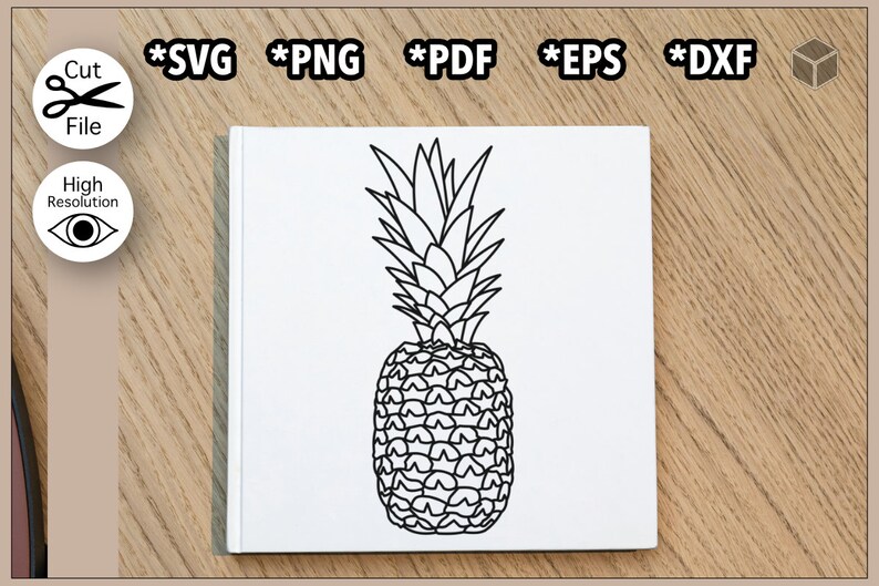 Pineapple Color and Outline Svg Png Pdf Dxf Eps for - Etsy