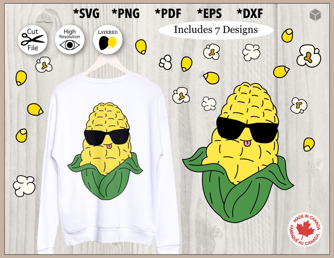 It's Corn! Sunglasses Corn Bundle, Popcorn Cut File, Corn Kennel ...