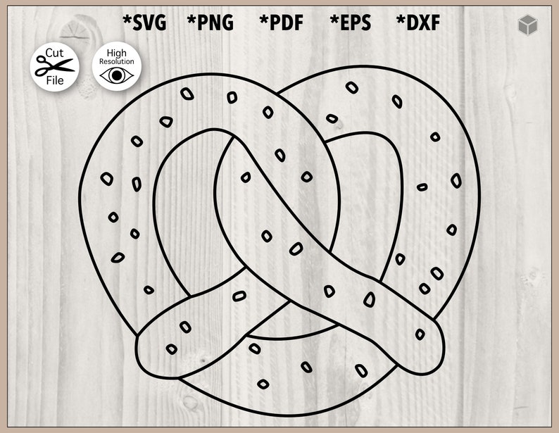 Pretzel Outline Svg Png Pdf Dxf Eps - Etsy Canada