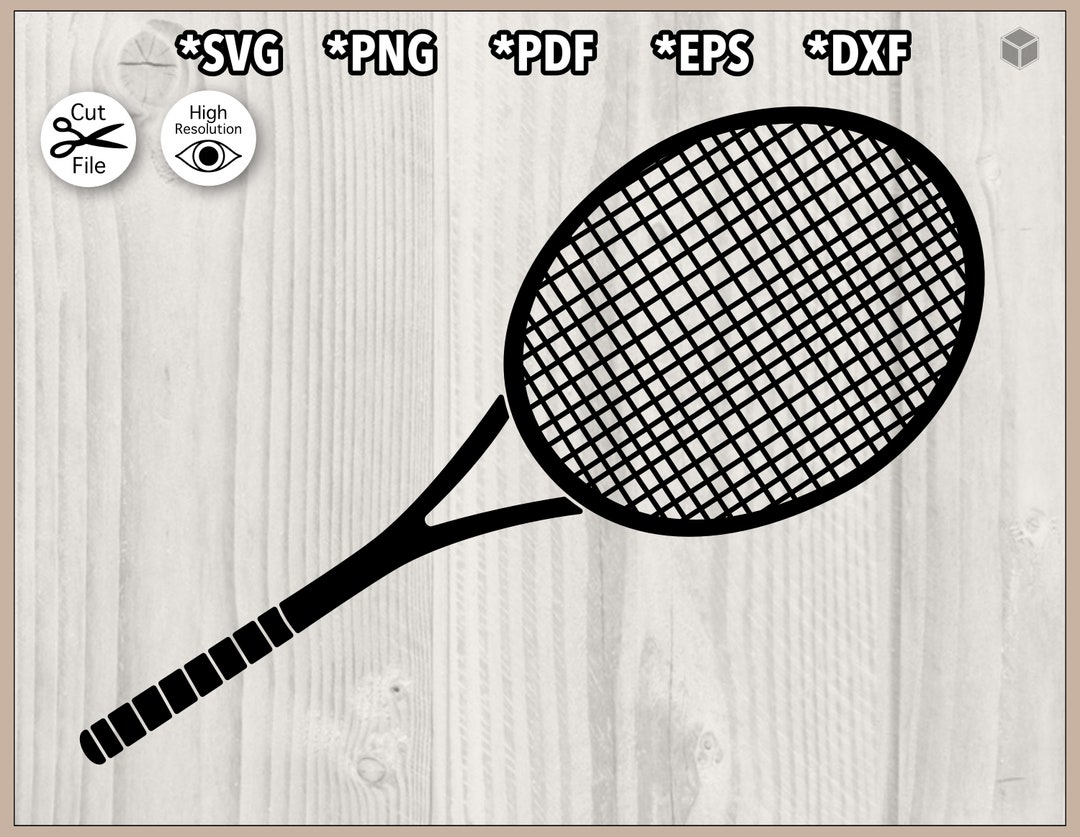 Tennis Racket Silhouette Svg, Png, Pdf, Dxf, Eps - Etsy