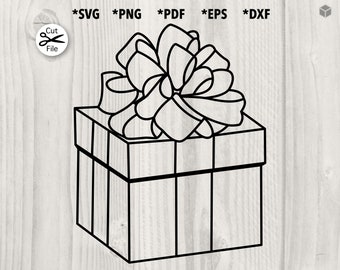 Christmas Present Outline Svg - Etsy