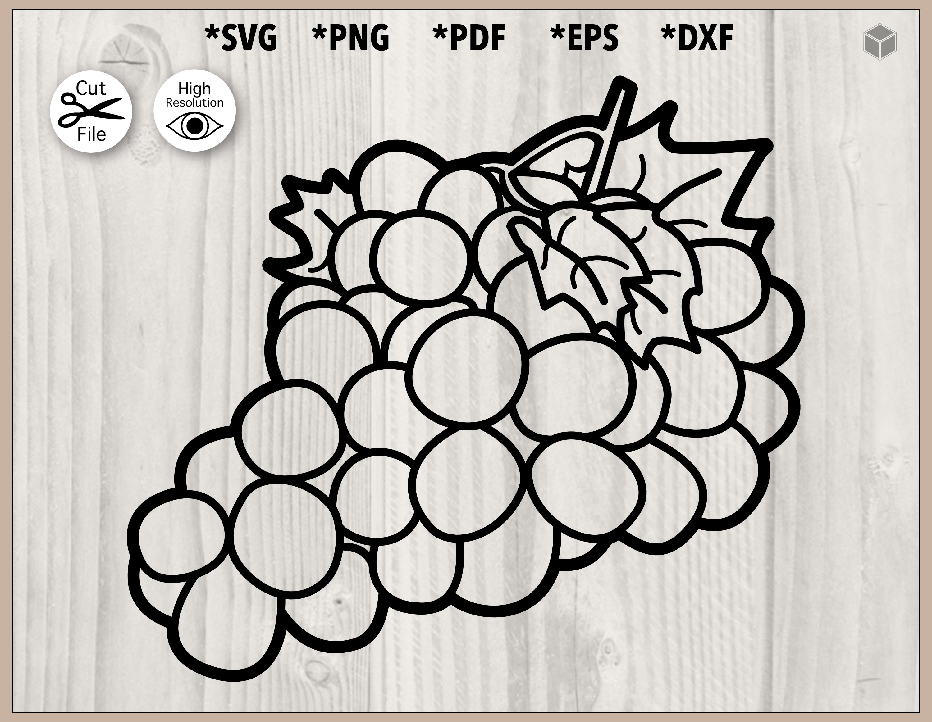 Grapes Outline Svg Png Pdf Dxf Eps - Etsy