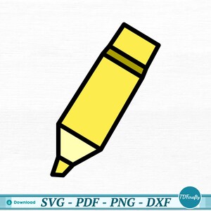 Marker SVG File, Back to School Clipart, Student DXF Craft File ...