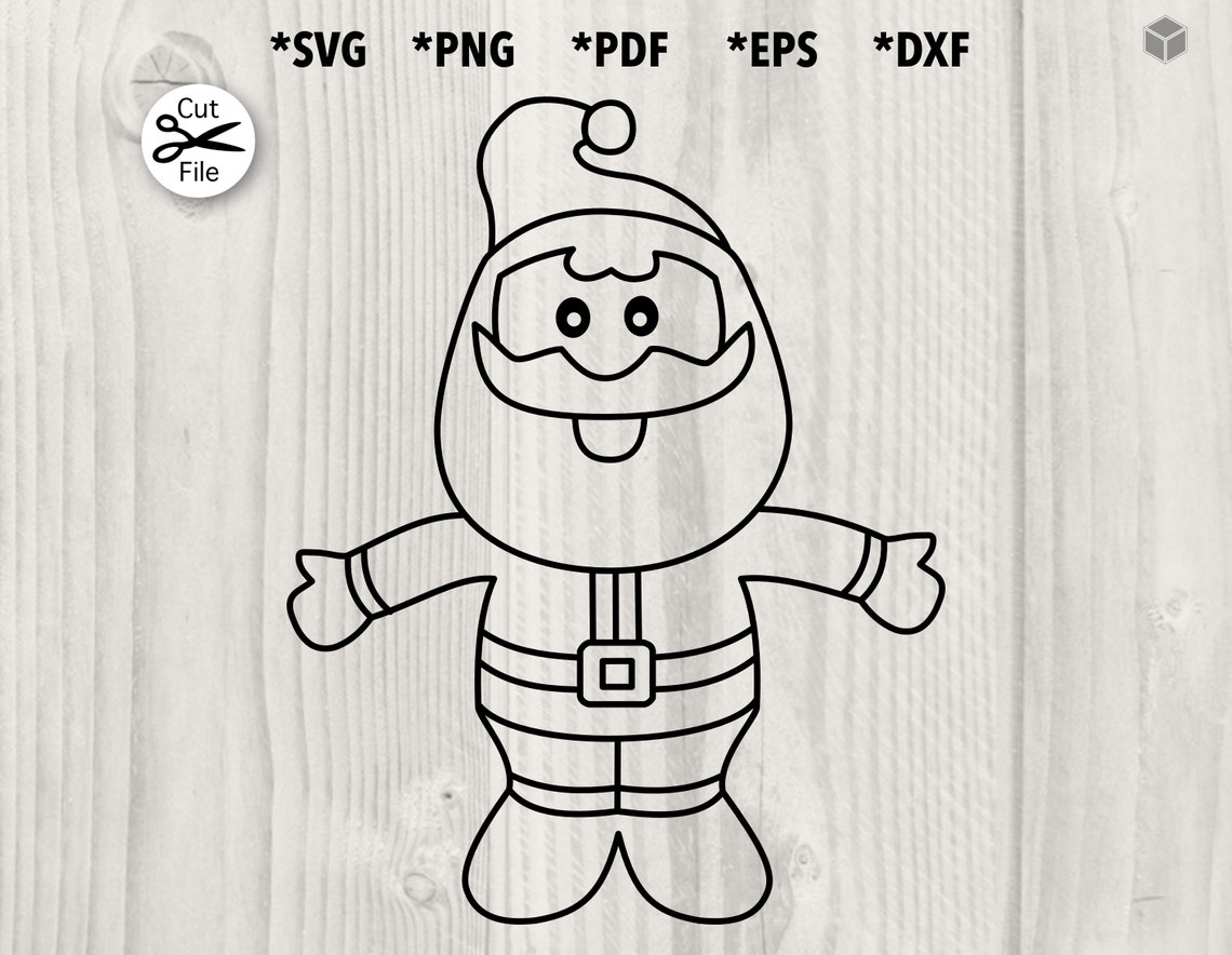 Santa Claus Outline Svg Png Pdf Dxf Eps - Etsy Canada