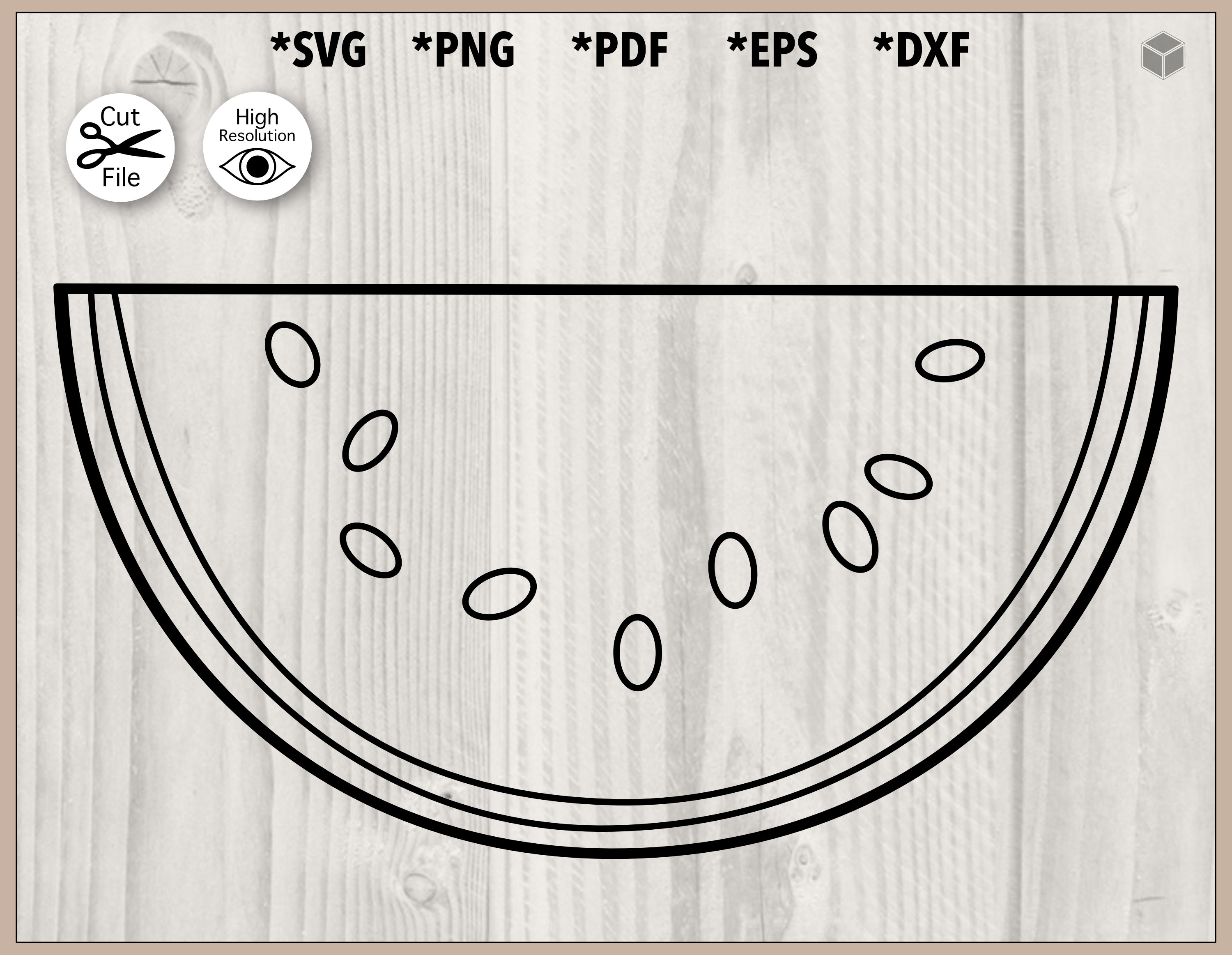 Watermelon Outline Svg Png Pdf Dxf Eps - Etsy Canada