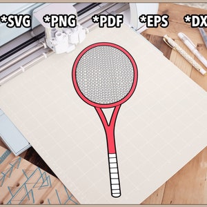 Red Tennis Racket Svg Png Pdf Dxf Eps - Etsy