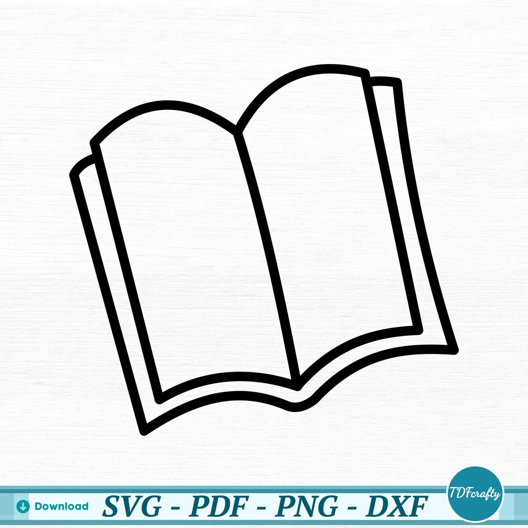 Book Outline SVG File, Back to School Clipart, Student DXF Craft File ...