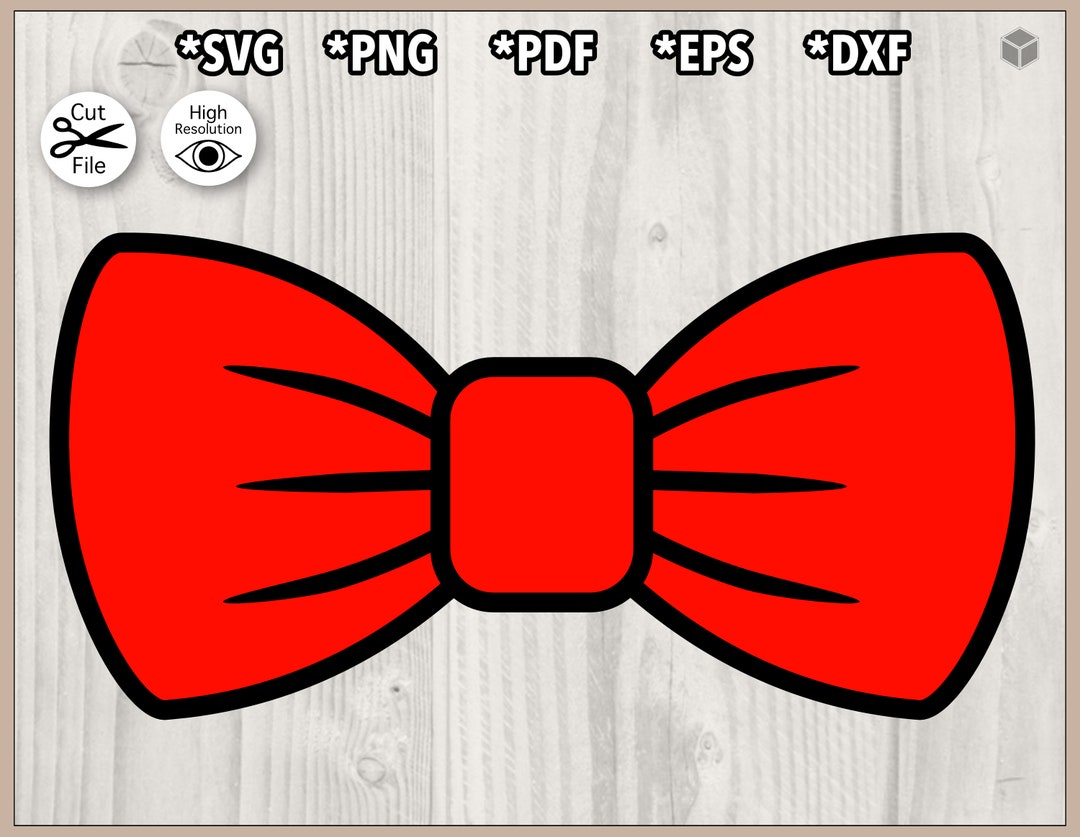 Red Bow Tie Svg Cut File, Cravat Illustration Clipart, Necktie ...