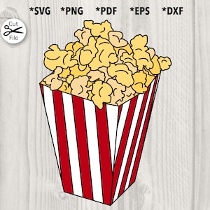 Pop Corn Cut File Svg, Png, Pdf, Dxf, Eps for Cutting Machine - Etsy