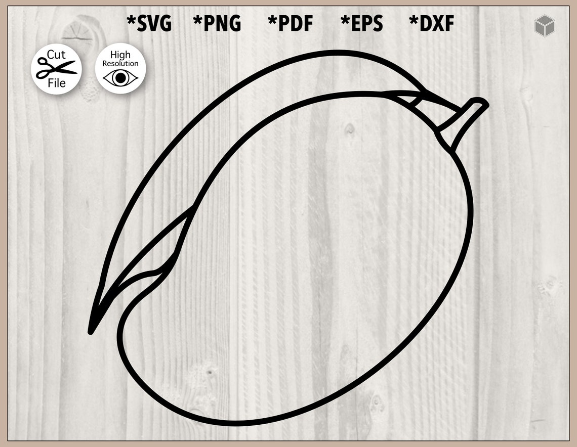 Mango Outline Svg Png Pdf Dxf Eps - Etsy Canada