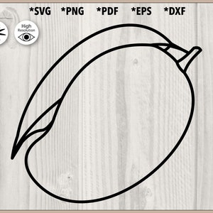 Mango Outline Svg, Png, Pdf, Dxf, Eps - Etsy Canada