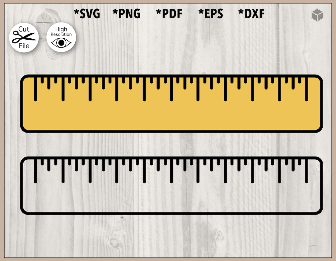 Ruler Color and Outline Cut File Svg, Png, Pdf, Dxf, Eps for Cutting ...