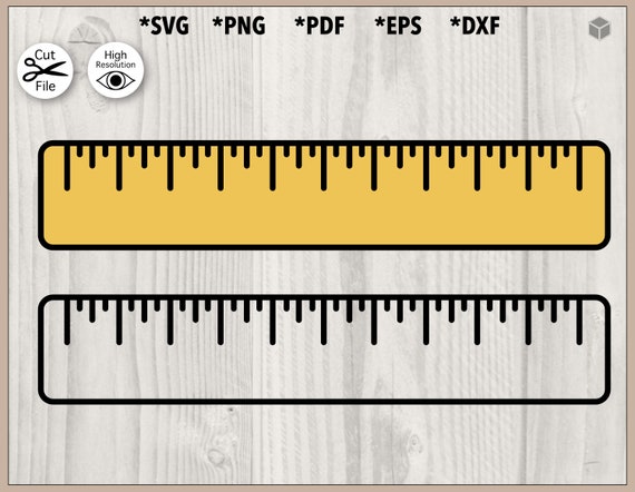 Ruler Color and Outline Cut File Svg Png Pdf Dxf Eps for - Etsy