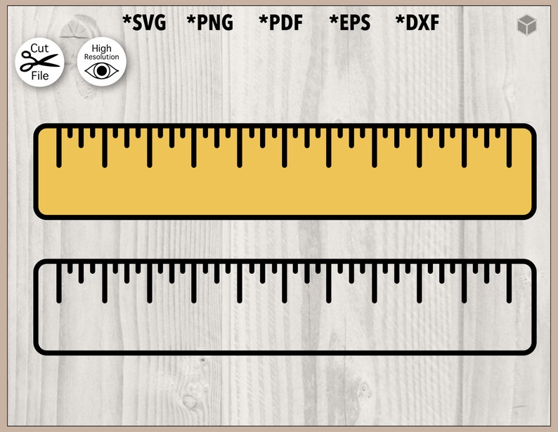 Ruler Color and Outline Cut File Svg Png Pdf Dxf Eps for - Etsy