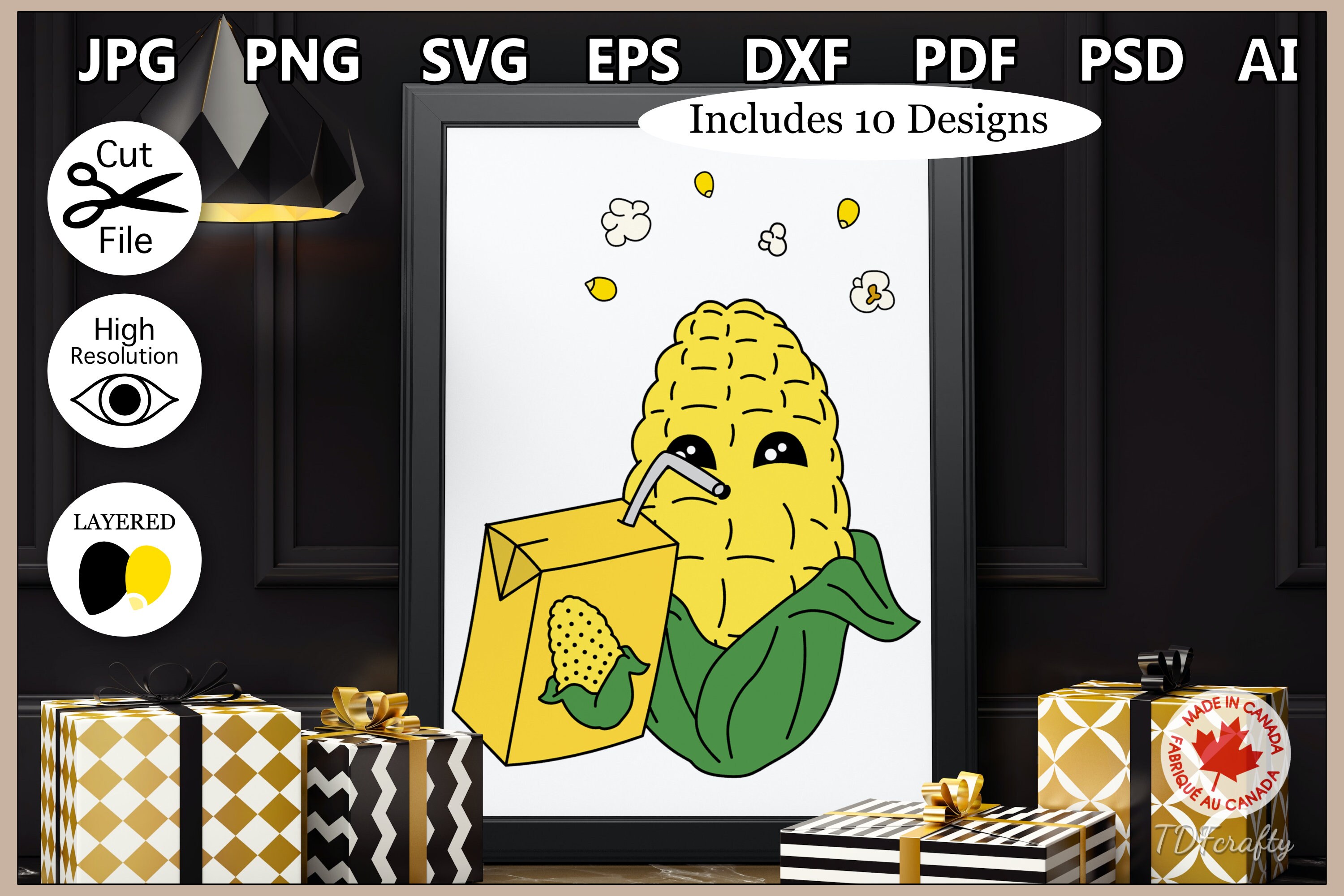 It's Corn! Cute Corn Bundle, Popcorn Cut File, Corn Kennel Clipart ...